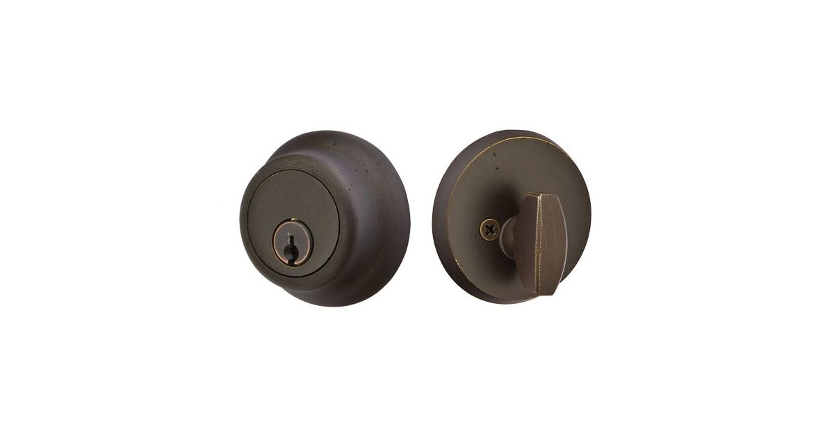 Emtek 8450MB Regular Style Sandcast Bronze Single Cylinder Deadbolt | Ferguson Home