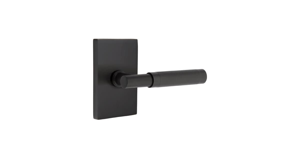 Emtek C5112US19.TAUS19.KNUS19 Knurled T-Bar Passage Door Lever Set with ...