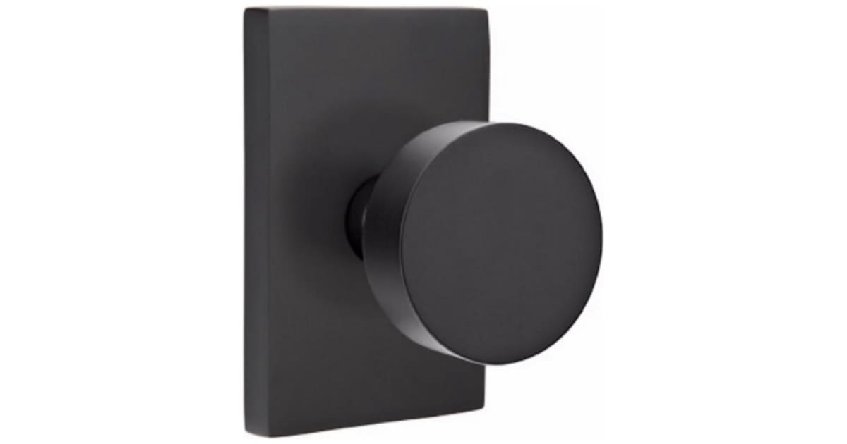 Emtek C5212ROUUS19 Round Privacy Door Knob Set with Modern Rectangular ...