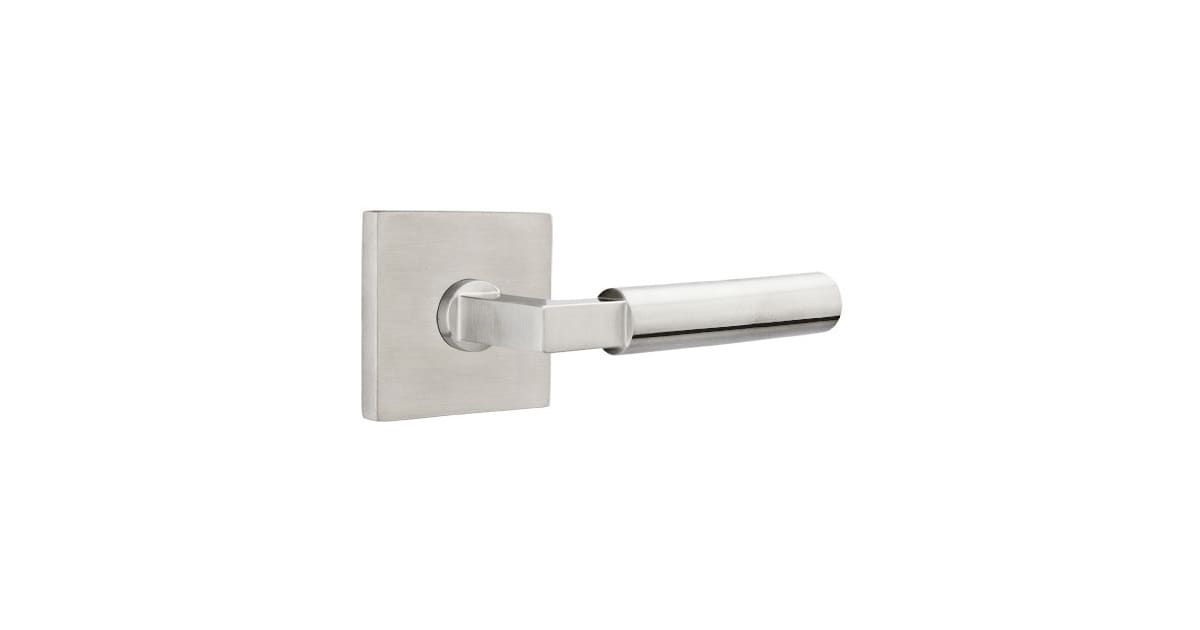 Emtek CS20003HSSS Hercules Privacy Door Lever Set with Square Rose and ...