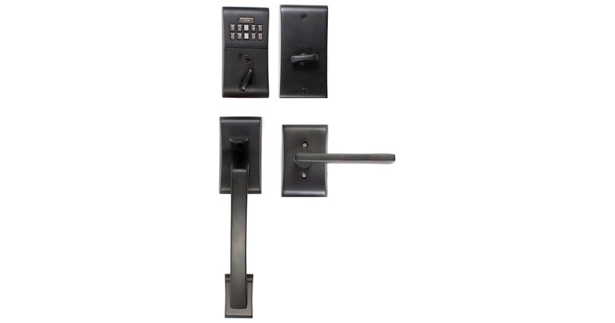 Emtek E4017US19 Dummy Keypad Handleset with Apollo Exterior Grip and ...