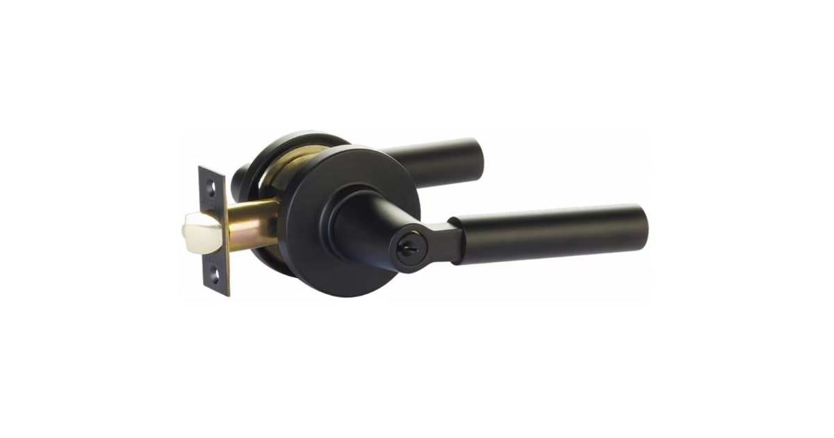 Emtek 5115HECUS19 Hercules Single Cylinder Keyed Entry Door Lever Set with Disk Rose | Ferguson Home