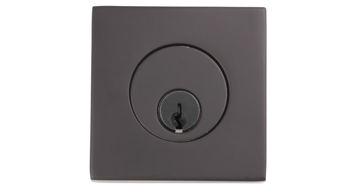 Emtek 8369US19 Square Style Brass Modern Double Cylinder Deadbolt ...