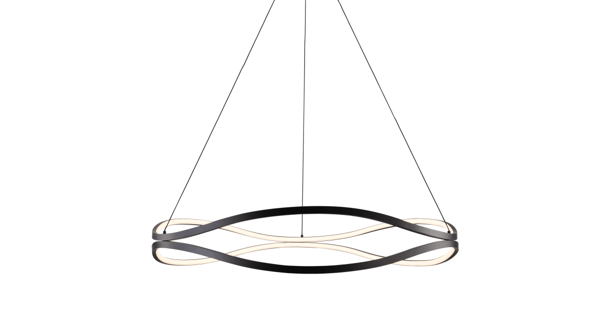 ET2 E22924-BK Curvo 39" Wide LED Abstract Ring Chandelier | Ferguson Home