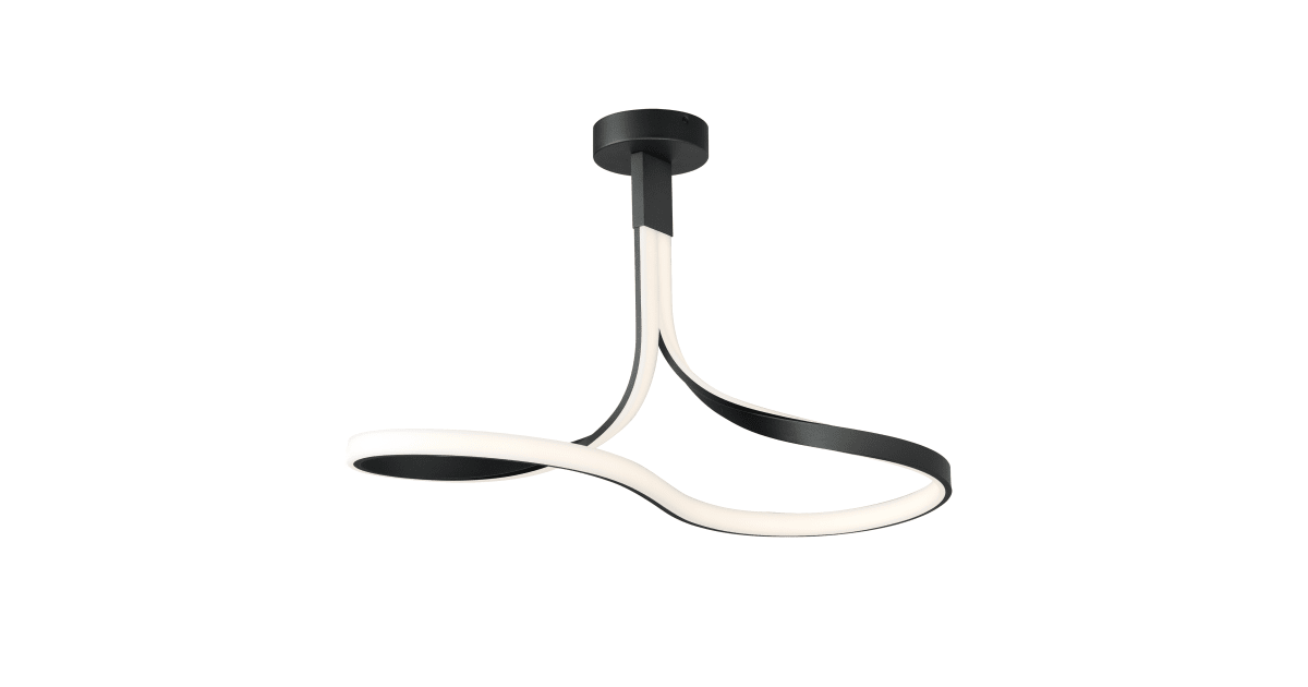 ET2 E30660-BK Serpentine 13" Wide LED Semi-Flush Ceiling Fixture ...