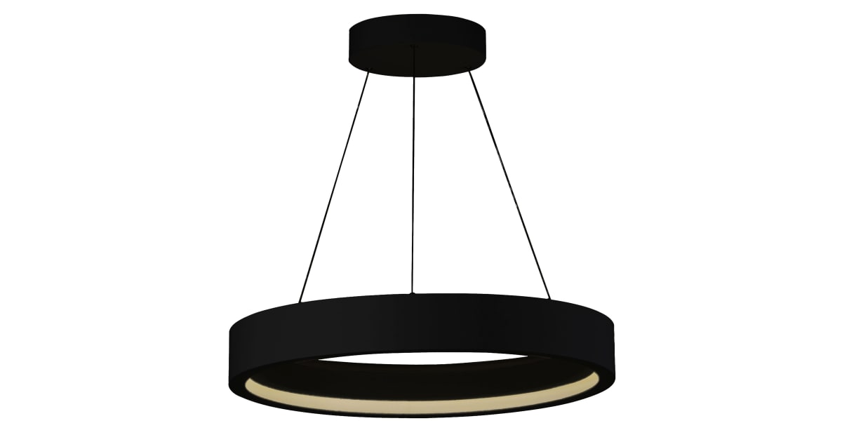ET2 E35104-BK iCorona 28" Wide LED Smart Suspension Pendant | Build.com