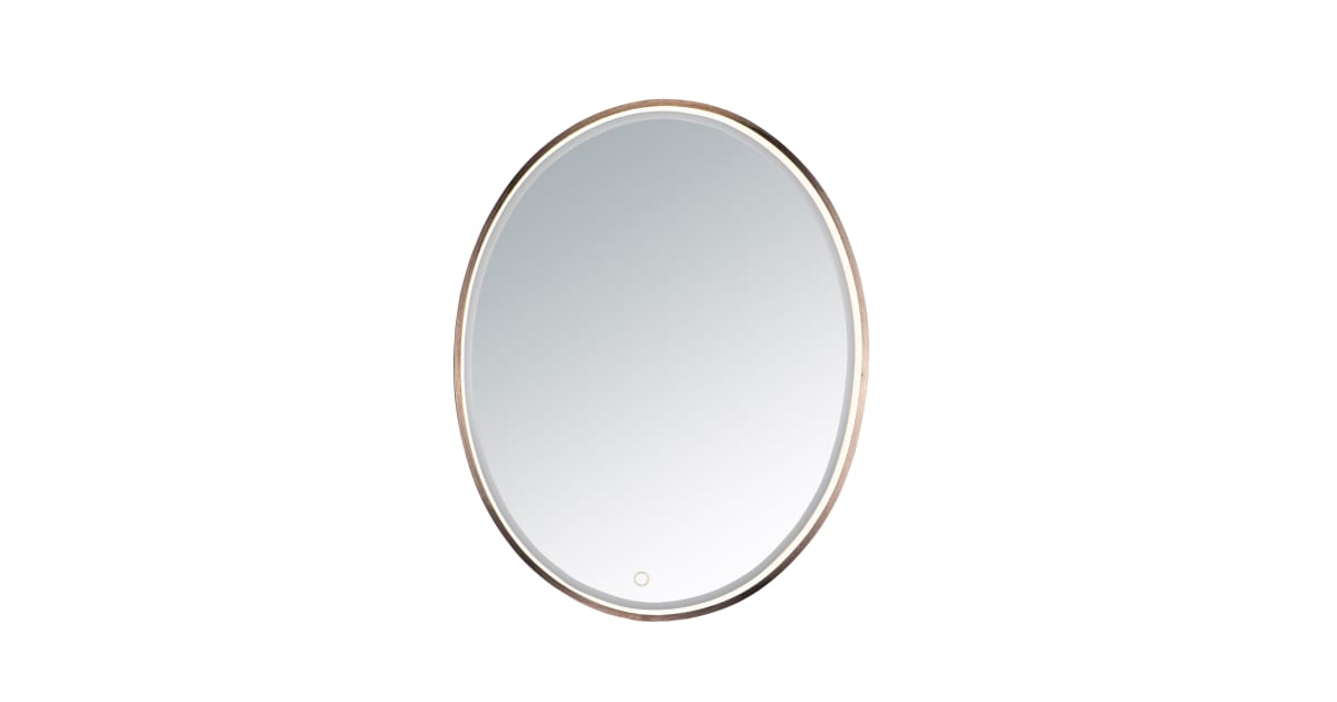 ET2 E42012-90BRZ Mirror 23-3/4" W x 29-1/2" H Contemporary Oval Metal ...