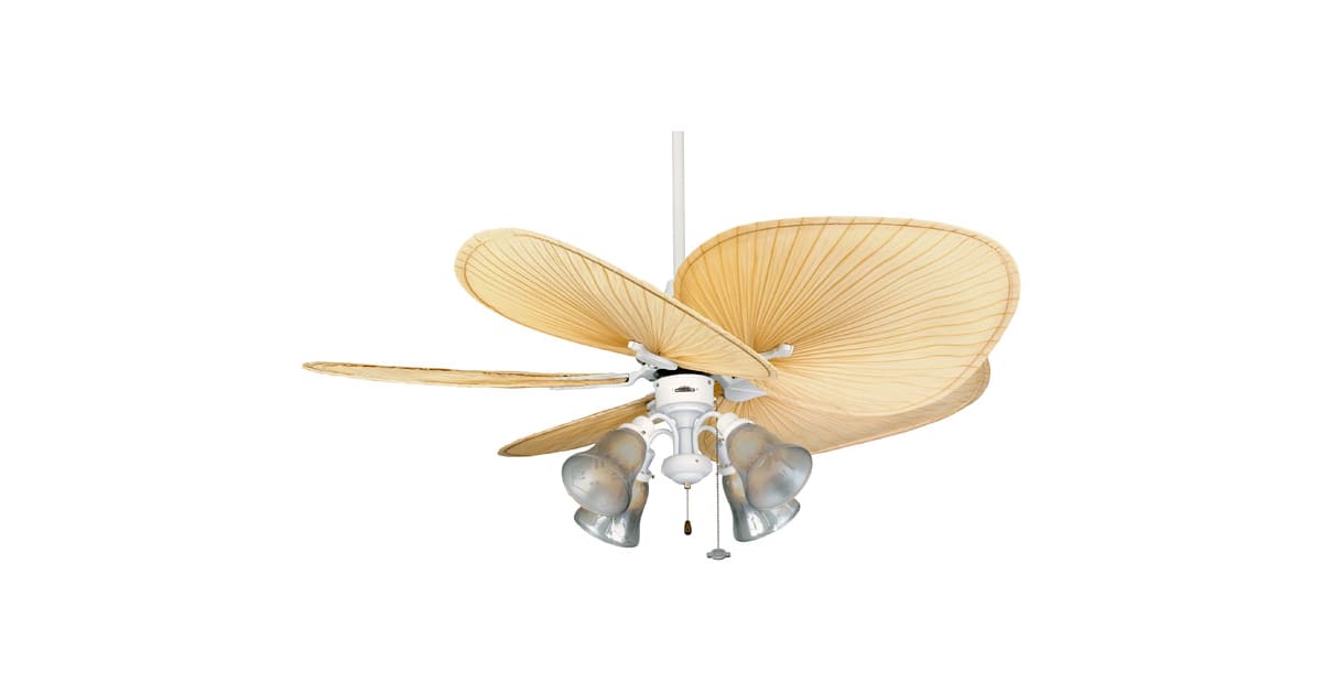 Fanimation Islander 52" 5 Blade Ceiling Fan - Natural Palm Blades and ...