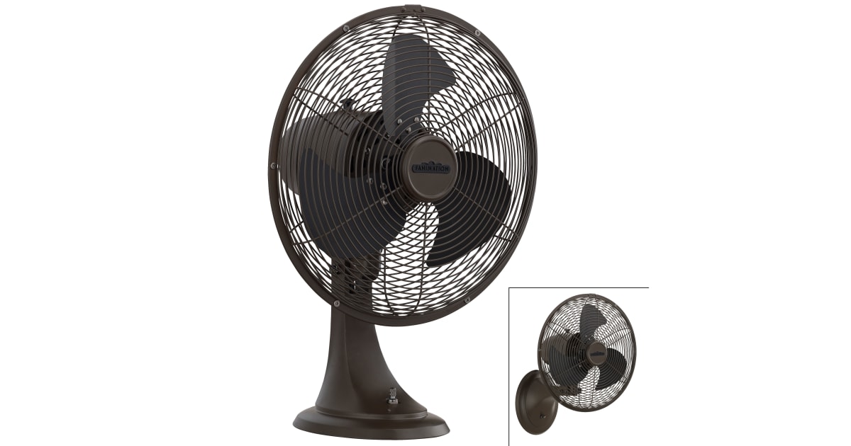 Fanimation FP7948OB 20" Tall 3 Blade Oscillating Desk or Wall Mounted ...