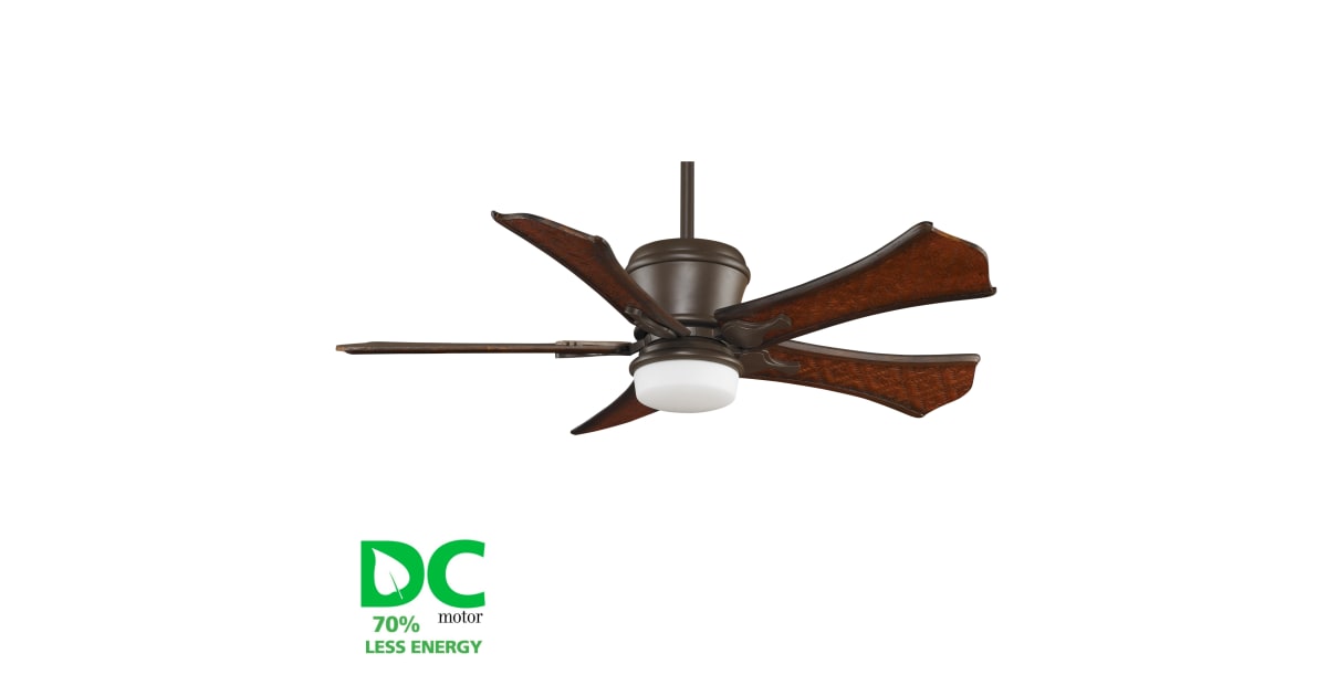 Fanimation Sandella 52" 5 Blade DC Ceiling Fan - Walnut Blades, Up ...