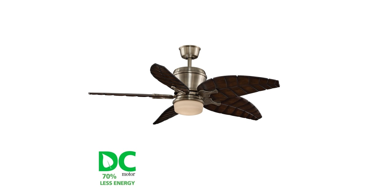 Fanimation Sandella 52" 5 Blade DC Ceiling Fan - Walnut Blades, Up ...