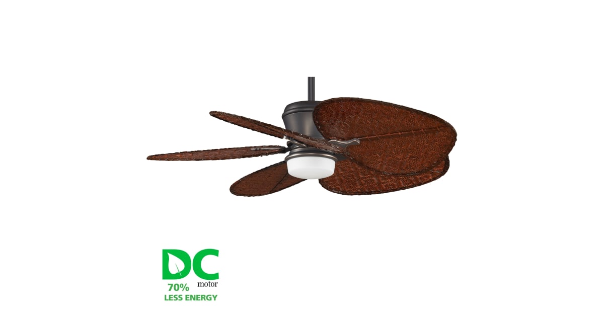 Fanimation Sandella 52" 5 Blade DC Ceiling Fan - Antique Blades, Up ...