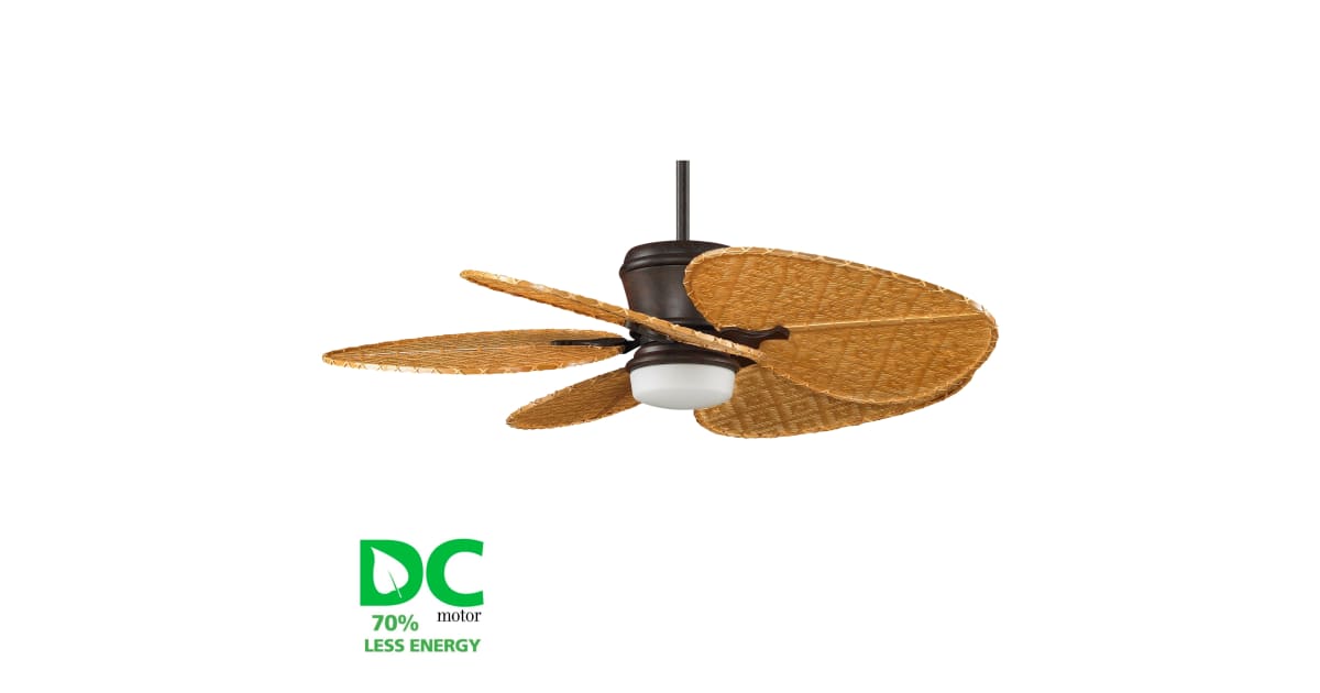 Fanimation Sandella 52" 5 Blade DC Ceiling Fan - Tan Blades, Up / Down ...