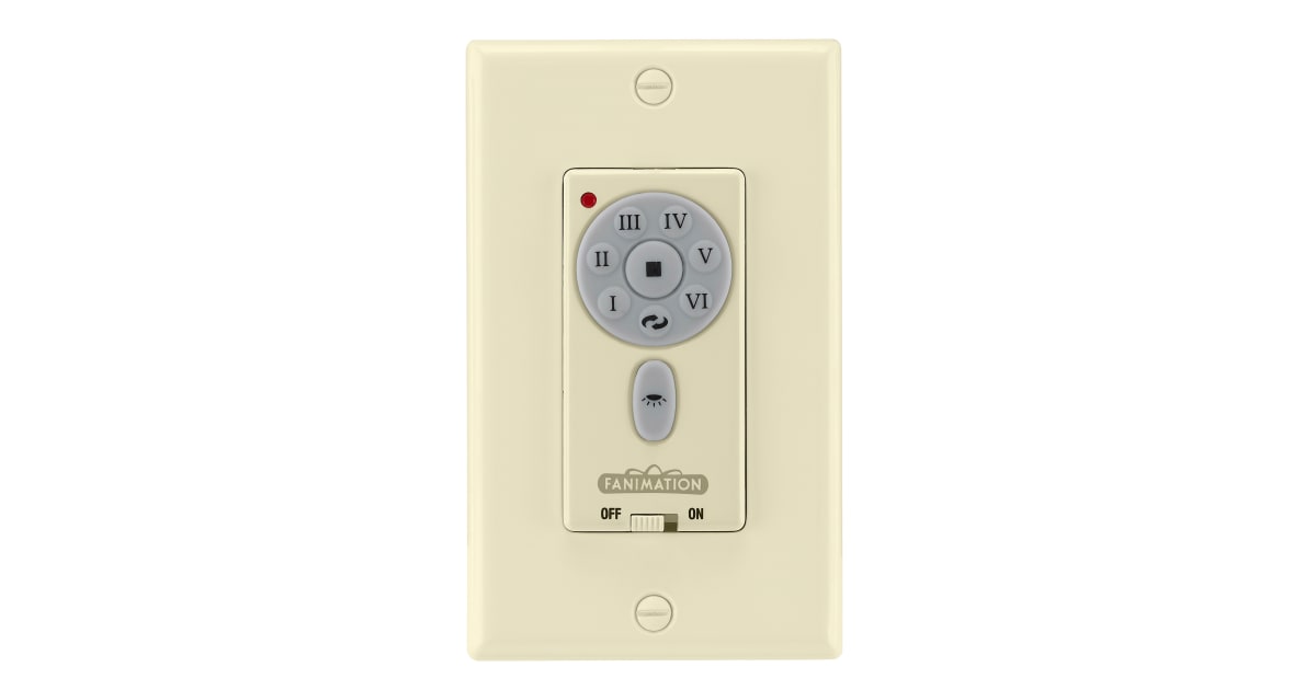 Fanimation TW30LA 6 Speed DC Reversible Fan and Light Wall Control ...