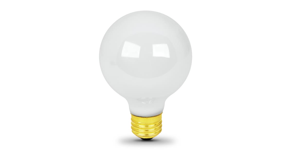 Feit 25G25/W/24 Pack of (24) 25 Watt White Dimmable G25 Medium (E26 ...