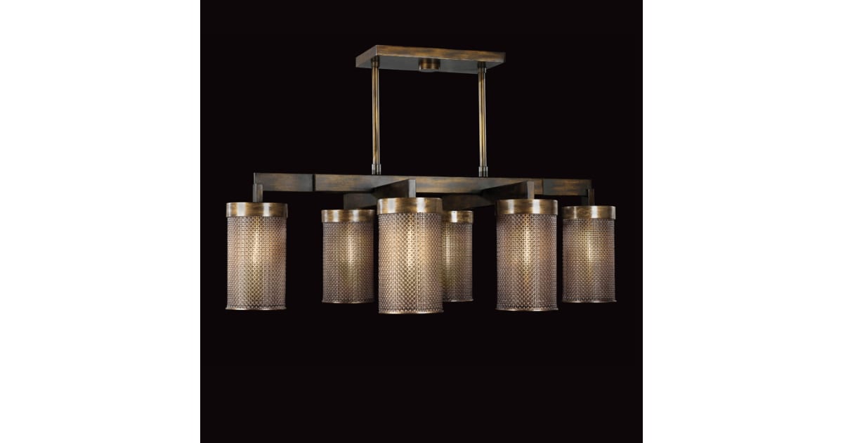 Fine Art 6 Light Down Light Chandelier from the Bronze Veil Collection ...