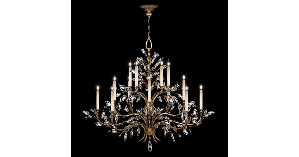 Fine Art Crystal 15 Light Chandelier from the Crystal Laurel Gold ...