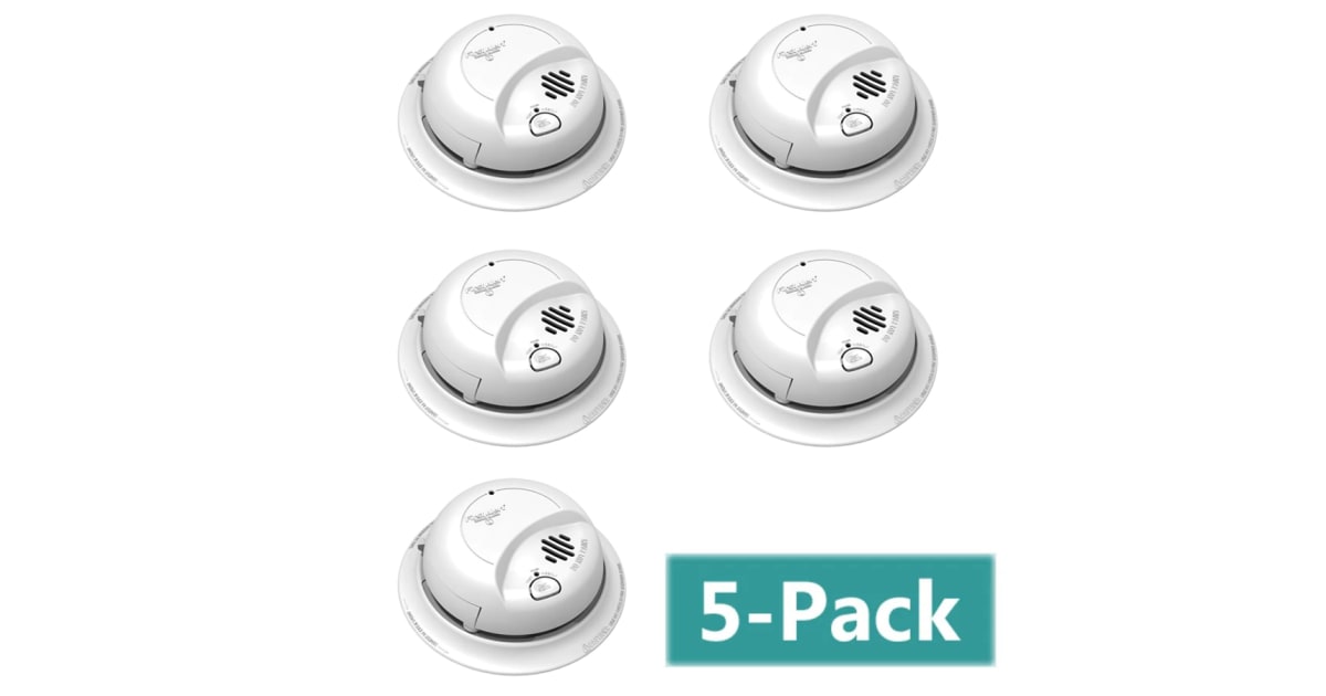 First Alert 10920080-5Pack 120 Volt Hardwired Smoke Alarm with Battery ...