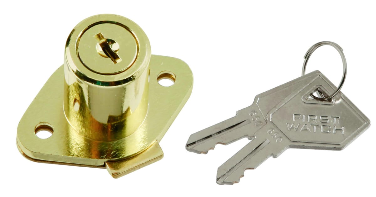 First Watch 1356-PB-645 Rim Lock for Cabinet / Drawer up to 1-1/8 ...