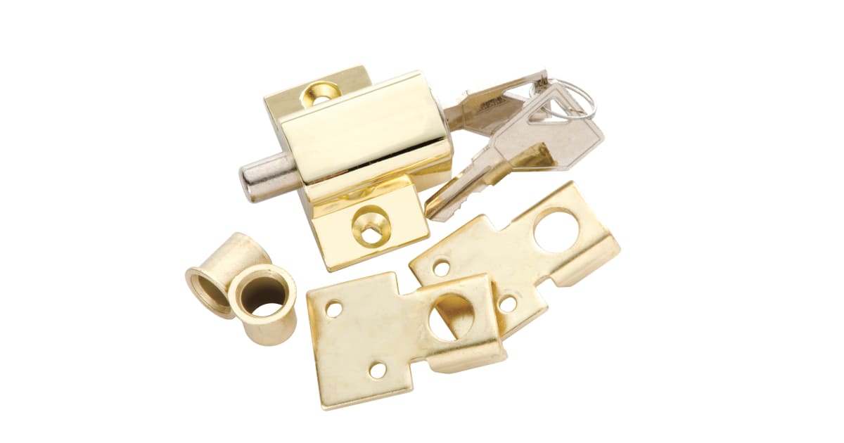 First Watch 1421-PB Keyed Patio Sliding Door or Window Sash Lock for ...