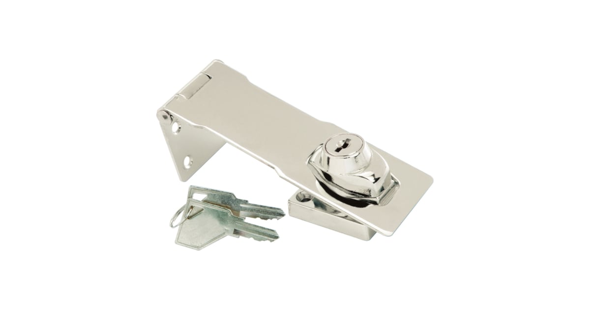 First Watch 3708 4-1/2" Keyed Rust-Resistant Hasp Lock with Concealed ...