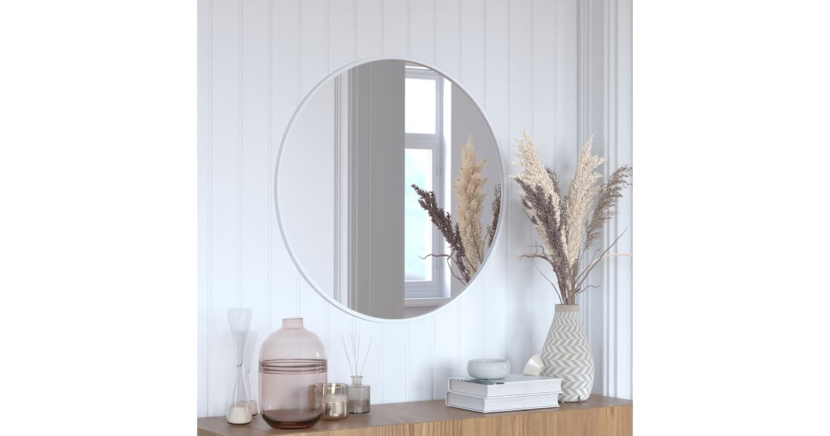 Flash Furniture FFMIR23661S Aesis 30" Diameter Circular Metal Framed ...