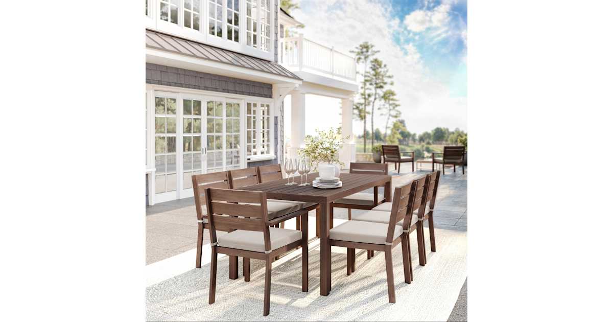 Flash Furniture LTS-7068-9-BR-MS Bedford 9 Piece Aluminum Framed ...