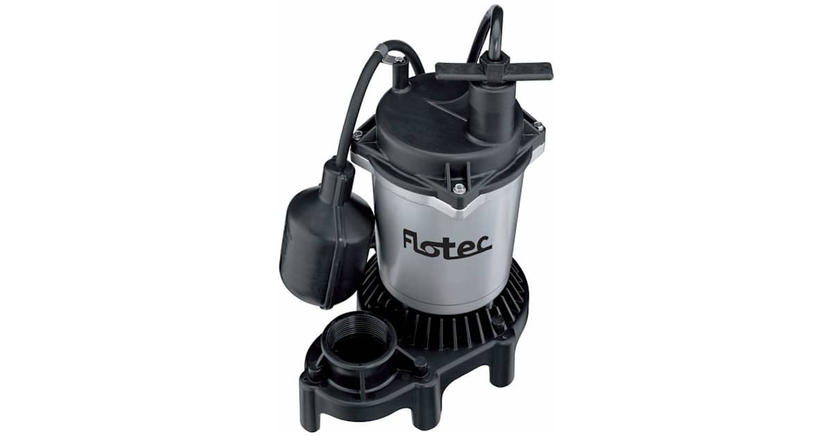 FloTec FPZS25T 1/4 HP Thermoplastic Base and Zinc Housing Sump Pump ...