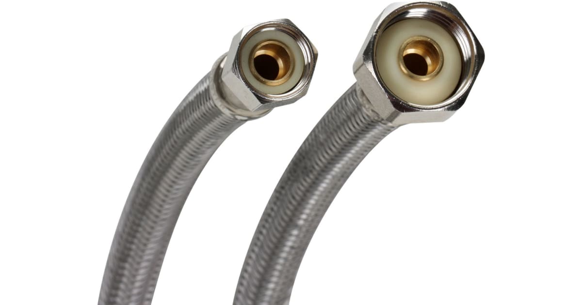 Fluidmaster PRO1F20 20" Faucet Connection Hose, 3/8" Compression x 1/2 ...