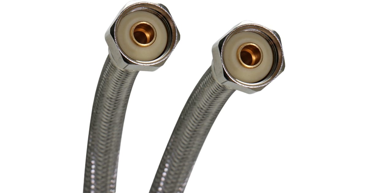 Fluidmaster PRO4F16 16" Faucet Connection Hose, 1/2" F.I.P. x 1/2" F.I ...