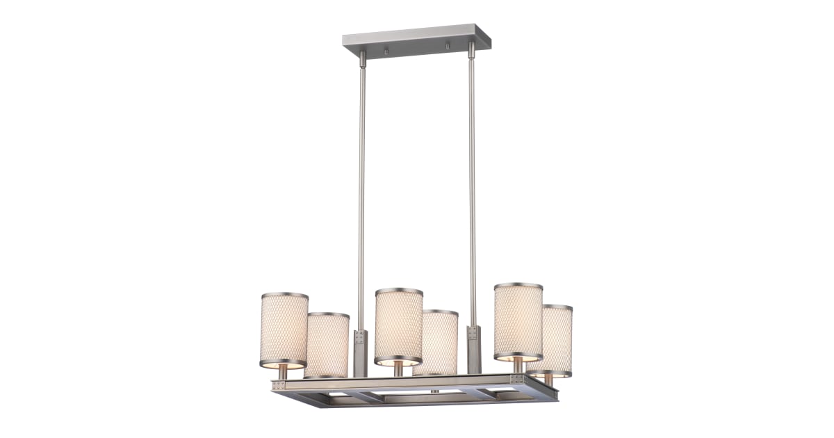 Forecast Lighting F197116 Six Light Chandelier with Metal Weave Shades ...