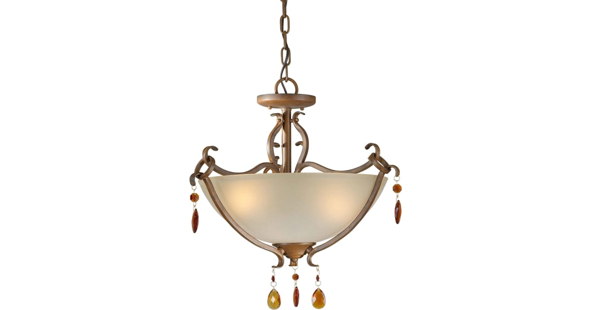 Forte Lighting 2409-03-41 17.75Wx16H 3 Light Pendant / Semi-Flush ...