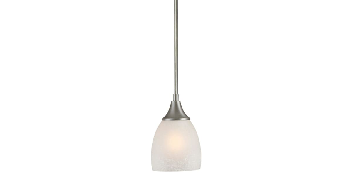 Forte Lighting 2378-01-55 Single Light 5" Wide Mini Pendant with White ...