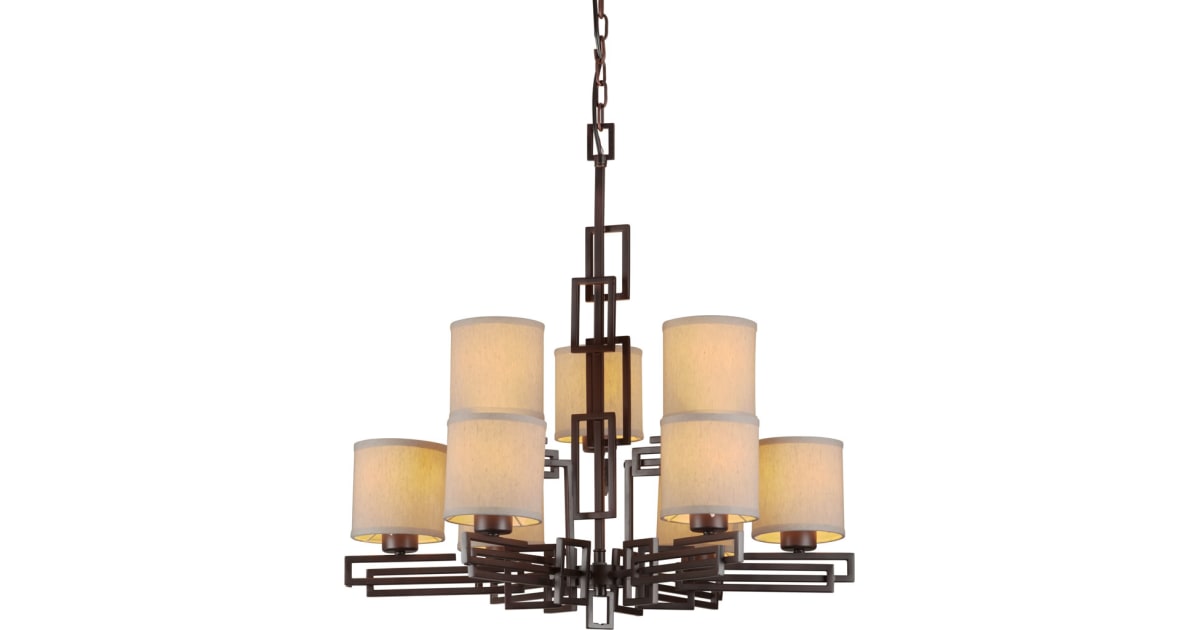 Forte Lighting 2550-09-32 9 Light 2 Tier Chandelier with Cylinder ...