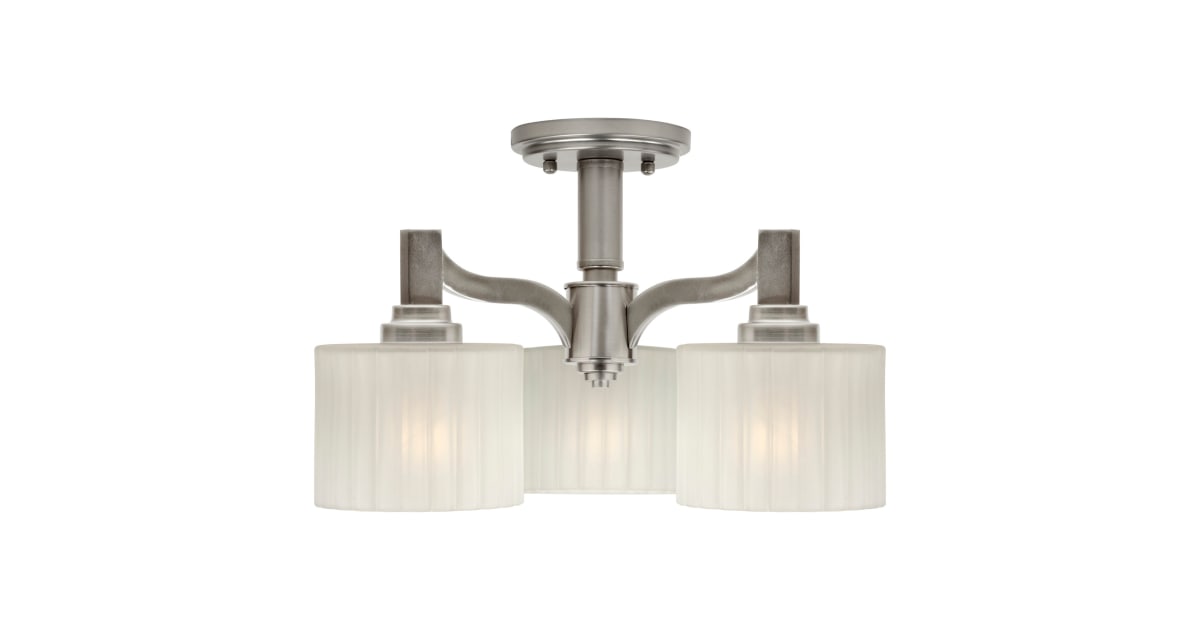 Forte Lighting 2695-03-55 3 Light 15" Wide Semi-Flush Ceiling Fixture ...