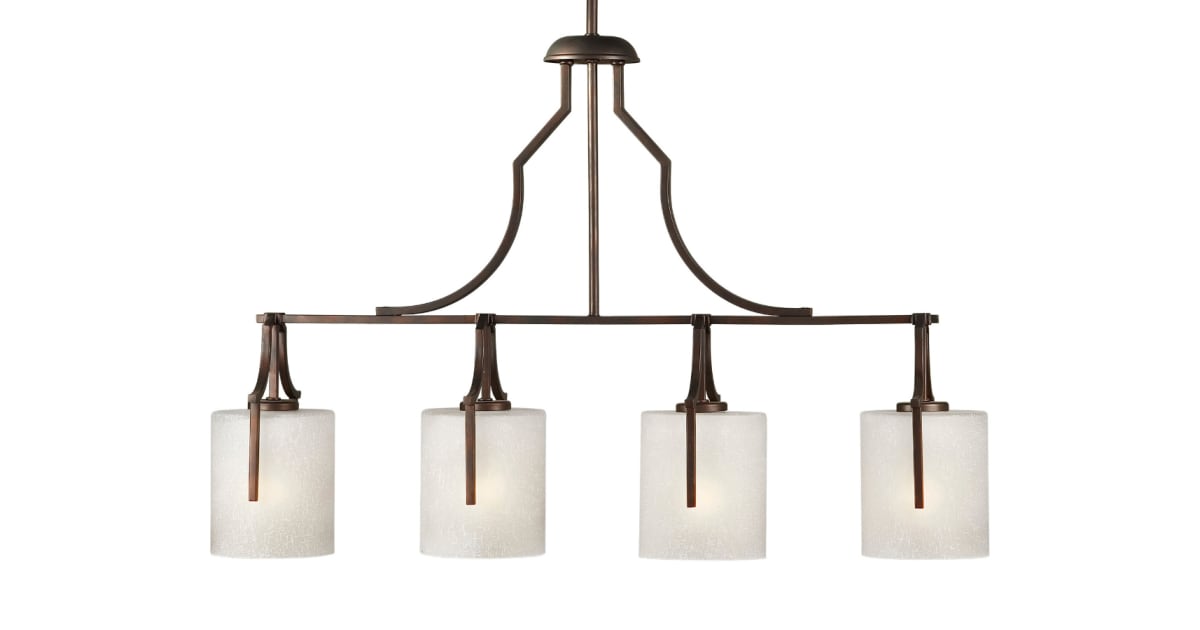 Forte Lighting 2702-04-32 4 Light 36" Wide Linear Chandelier with White ...
