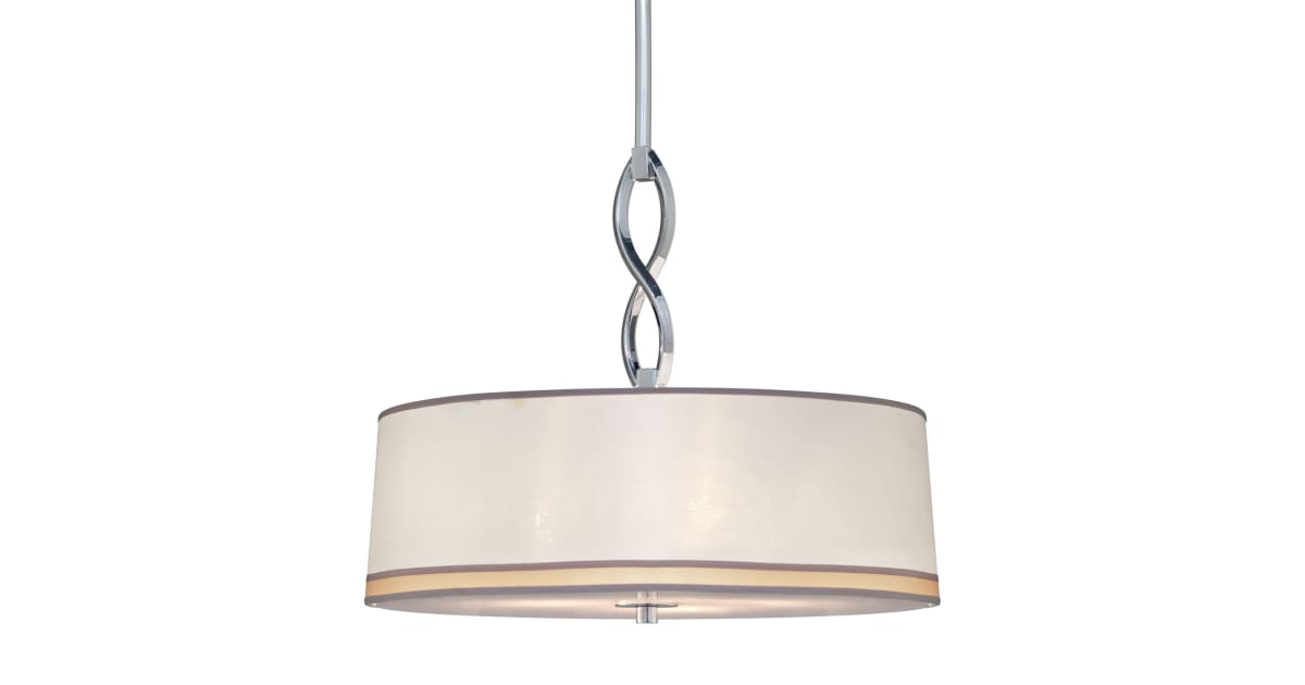 Forte Lighting 7032-03-05 3 Light 17" Wide Pendant with Fabric Shade ...