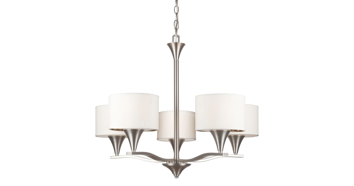 Forte Lighting 7102-05-55 5 Light 28" Wide Chandelier with Off White ...