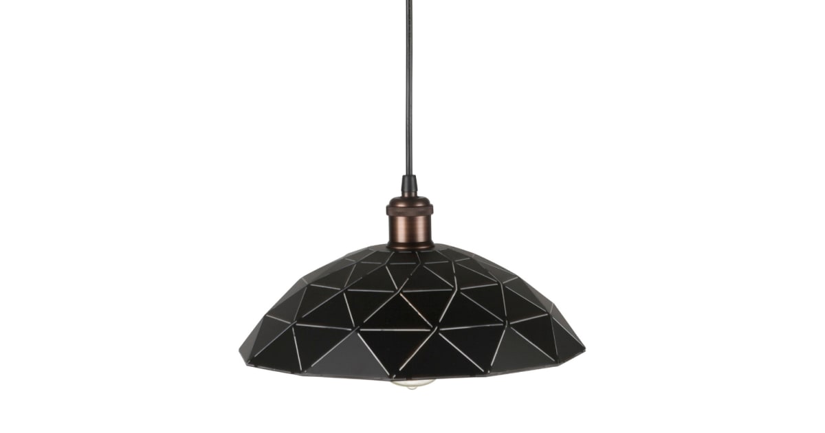 Forte Lighting 7105-01-04 Single Light 13" Wide Pendant with Metal ...