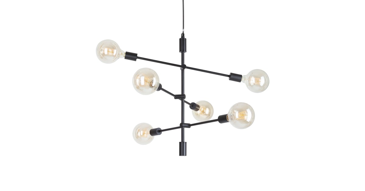 Forte Lighting 7117-06-04 Baton 6 Light 24" Wide Sputnik Chandelier ...