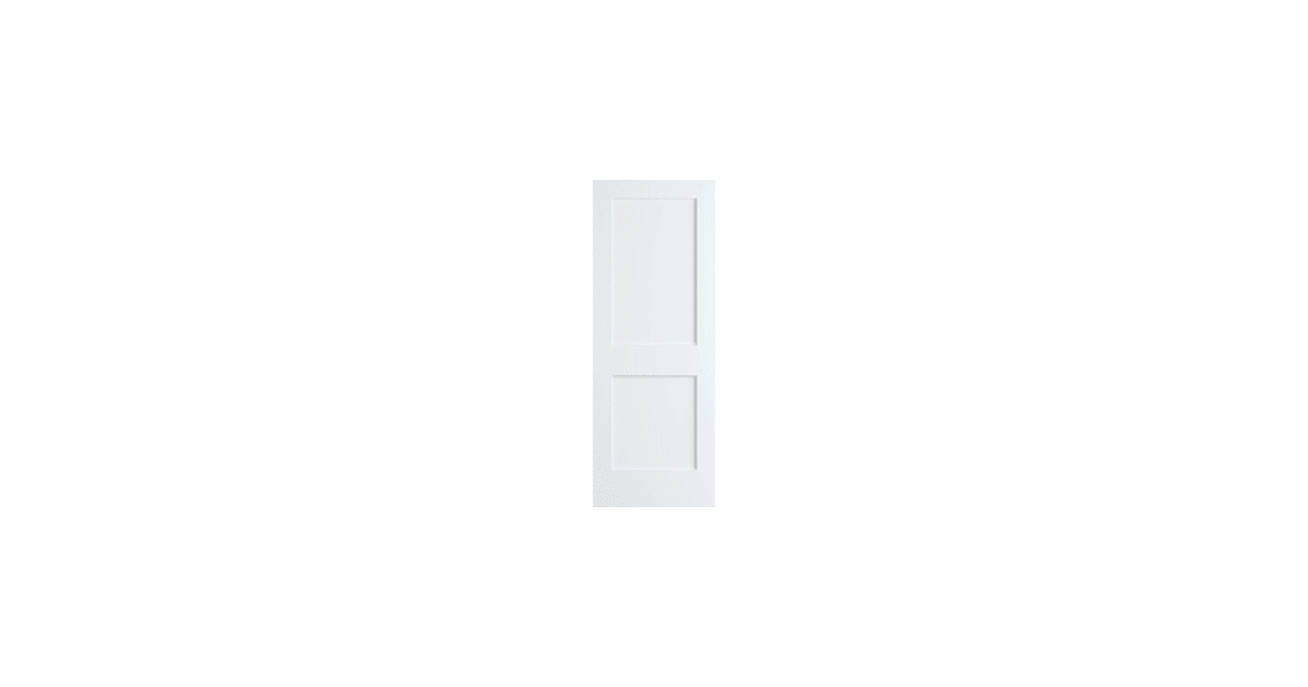 Frameport 3349632W Shaker 30 Inch by 80 Inch Flat 2 Panel Interior Slab ...