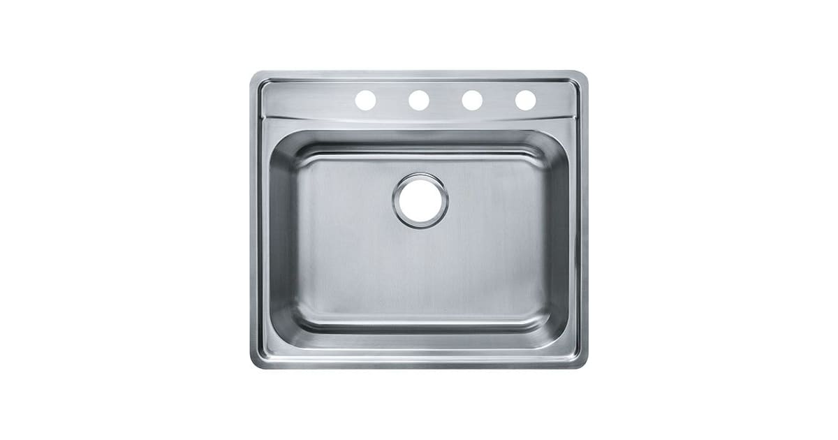 Franke EVSCG804-18 Evolution Single Basin Kitchen Sink with 4 Faucet ...