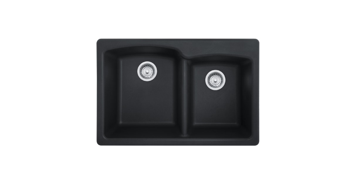 Franke EOMB33229-1 Ellipse 33" Undermount Double Basin Granite Kitchen ...