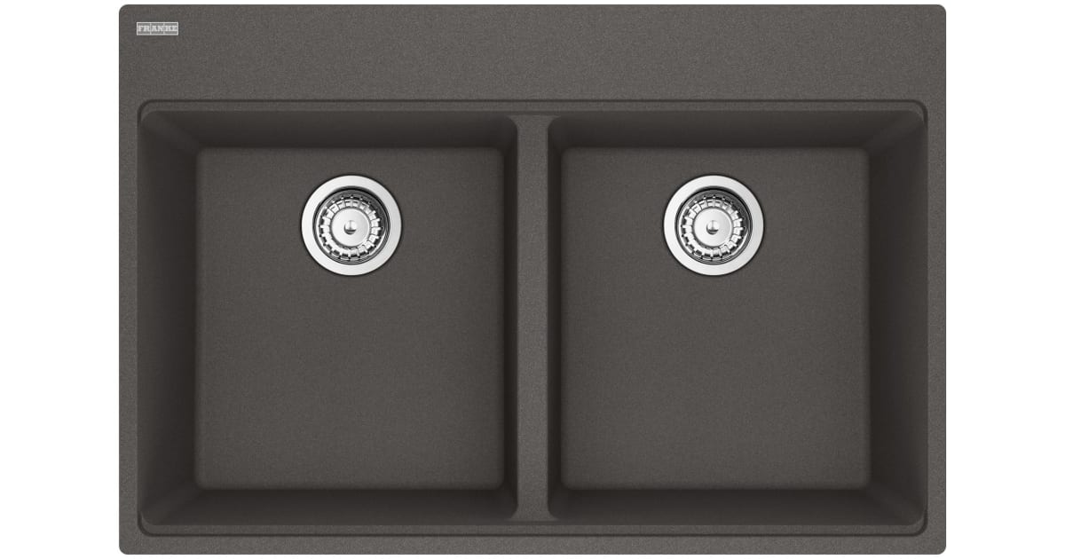 Franke MAG6201515-SLG-S Maris 33" Drop In Double Basin Granite Kitchen ...
