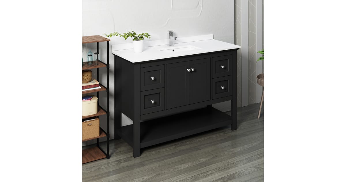 Fresca FCB2348BL-CWH-U Manchester 48" Free Standing Single Basin Vanity ...