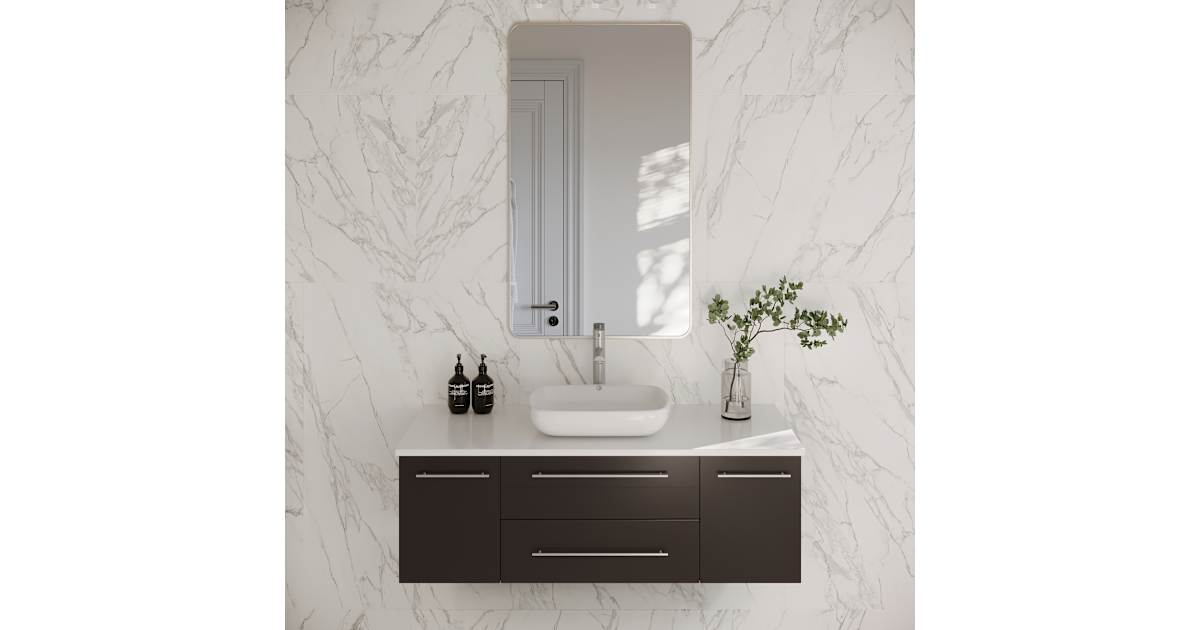 Fresca FCB6148ES-VSL-CWH-V Lucera 48" Wall Mounted Single Basin Vanity ...