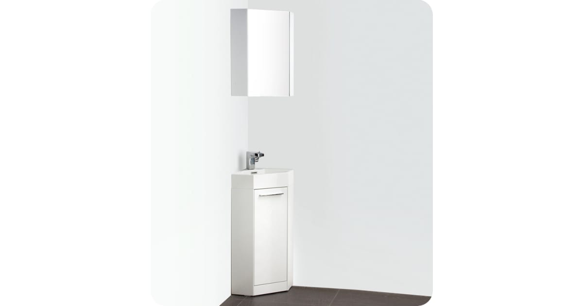 Fresca FVN5082WH Coda 14" MDF Corner Single Basin Vanity Set with ...
