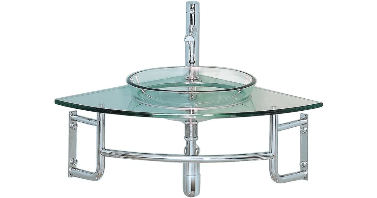 Fresca FVN1040 Ordinato 24" Wall Mounted / Floating Steel and Glass ...