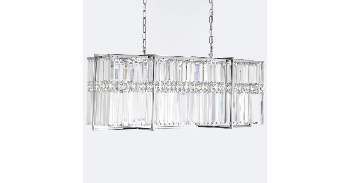 Gallery T22-3026 8 Light 37" Wide Crystal Linear Chandelier | Ferguson Home