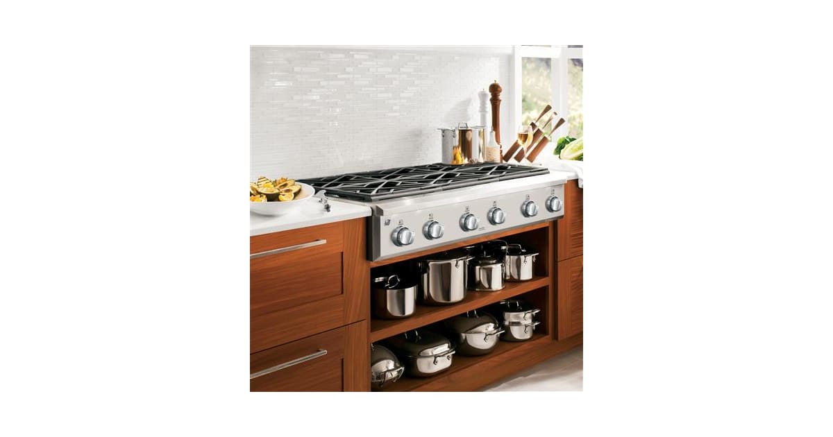 GE CGU366SEHSS 36" Gas Rangetop with Six Burners from the Cafe Series ...
